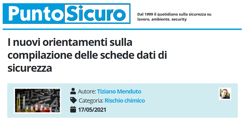 I Nuovi Orientamenti Sulla Compilazione Delle Schede Dati Di Sicurezza