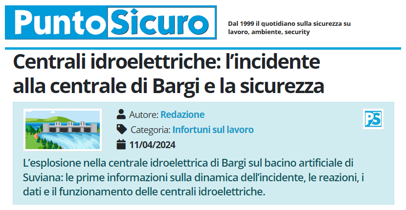 CENTRALI IDROELETTRICHE: L’INCIDENTE ALLA CENTRALE DI BARGI E LA ...