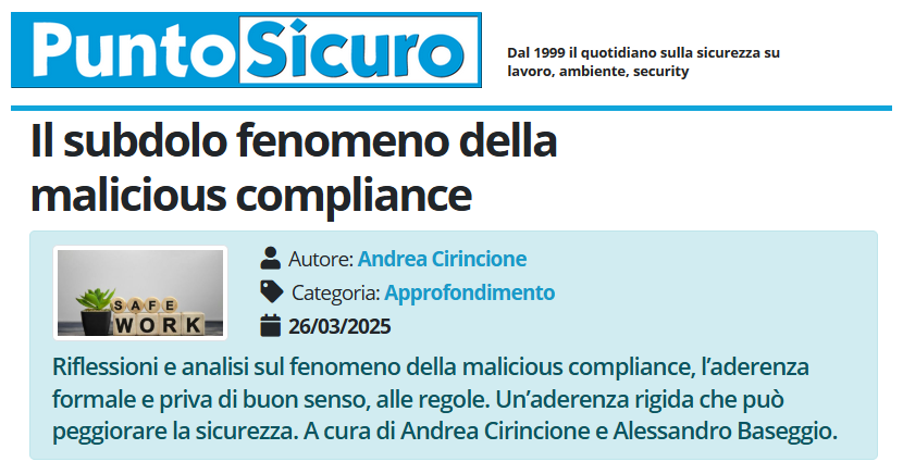 IL SUBDOLO FENOMENO DELLA MALICIOUS COMPLIANCE - CGIL Modena