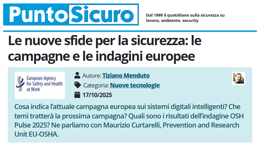 LE NUOVE SFIDE PER LA SICUREZZA: LE CAMPAGNE E LE INDAGINI EUROPEE ...