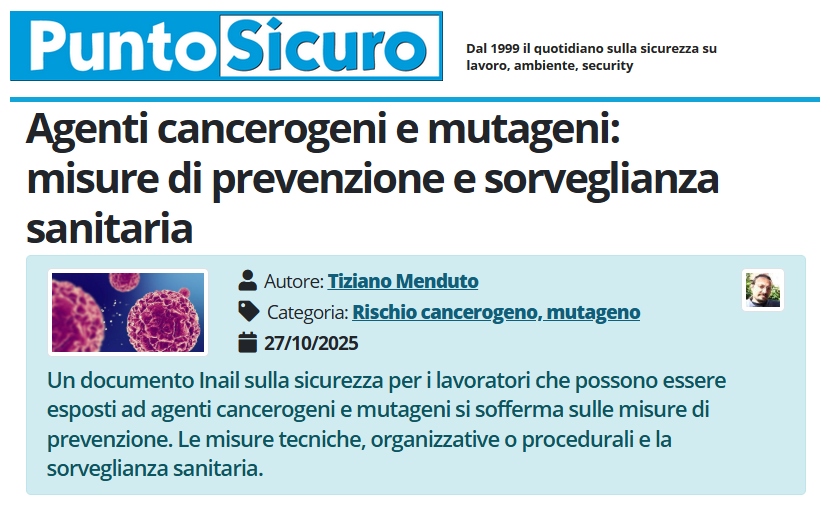AGENTI CANCEROGENI E MUTAGENI: MISURE DI PREVENZIONE E SORVEGLIANZA ...