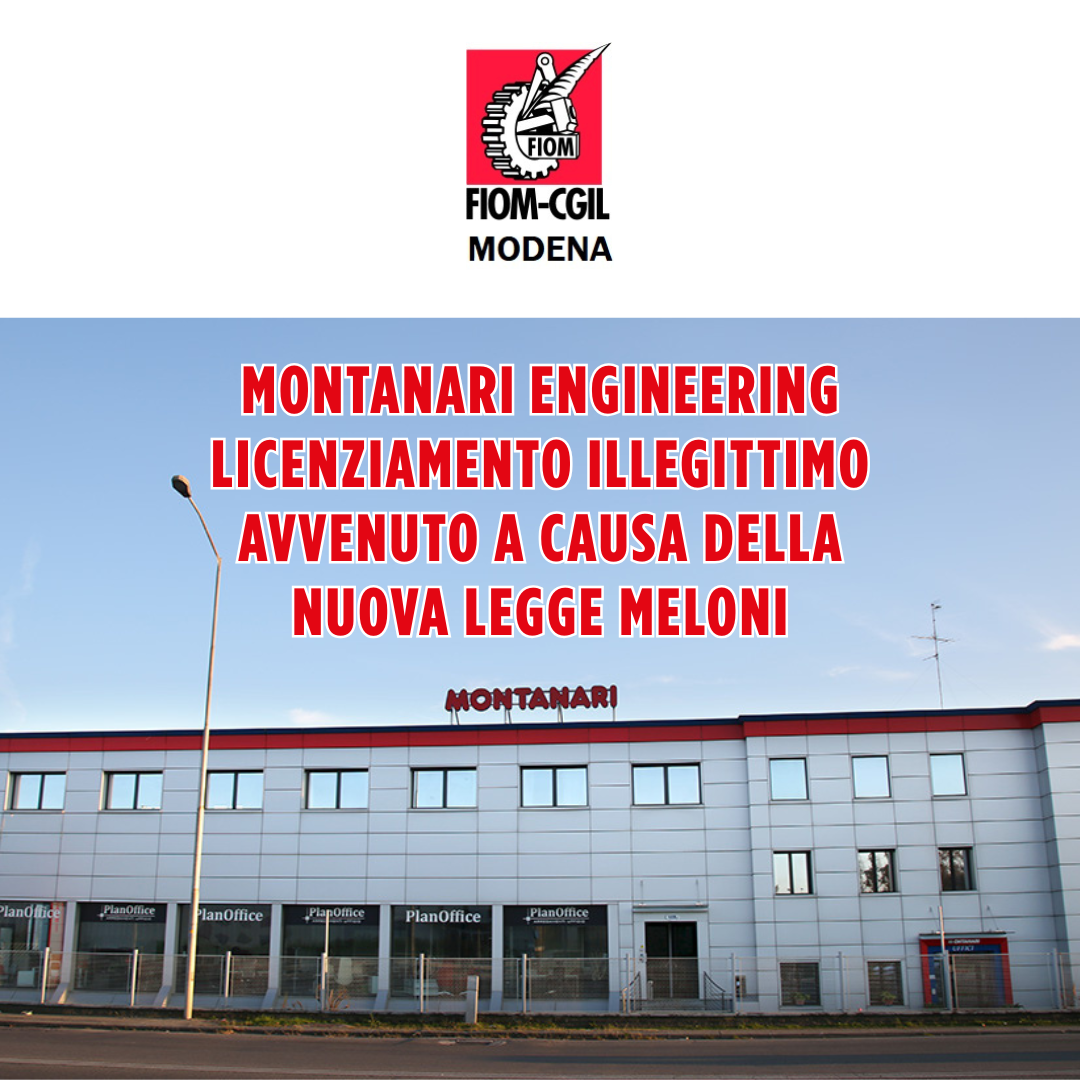 MONTANARI ENGINEERING MODENA: LICENZIAMENTO ILLEGITTIMO AVVENUTO A ...